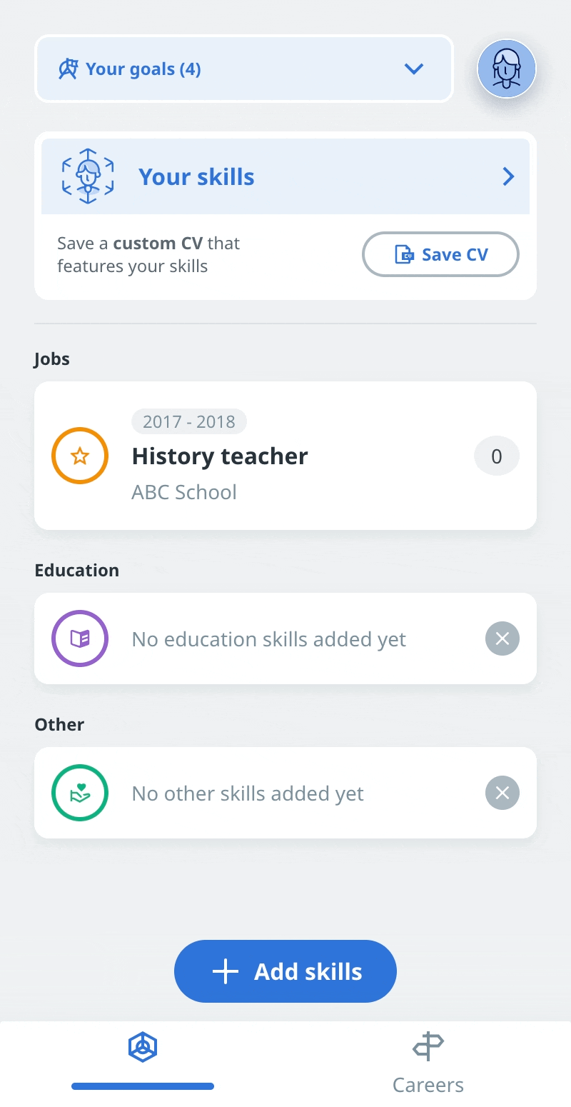 Adding Skills from Education – Help Center